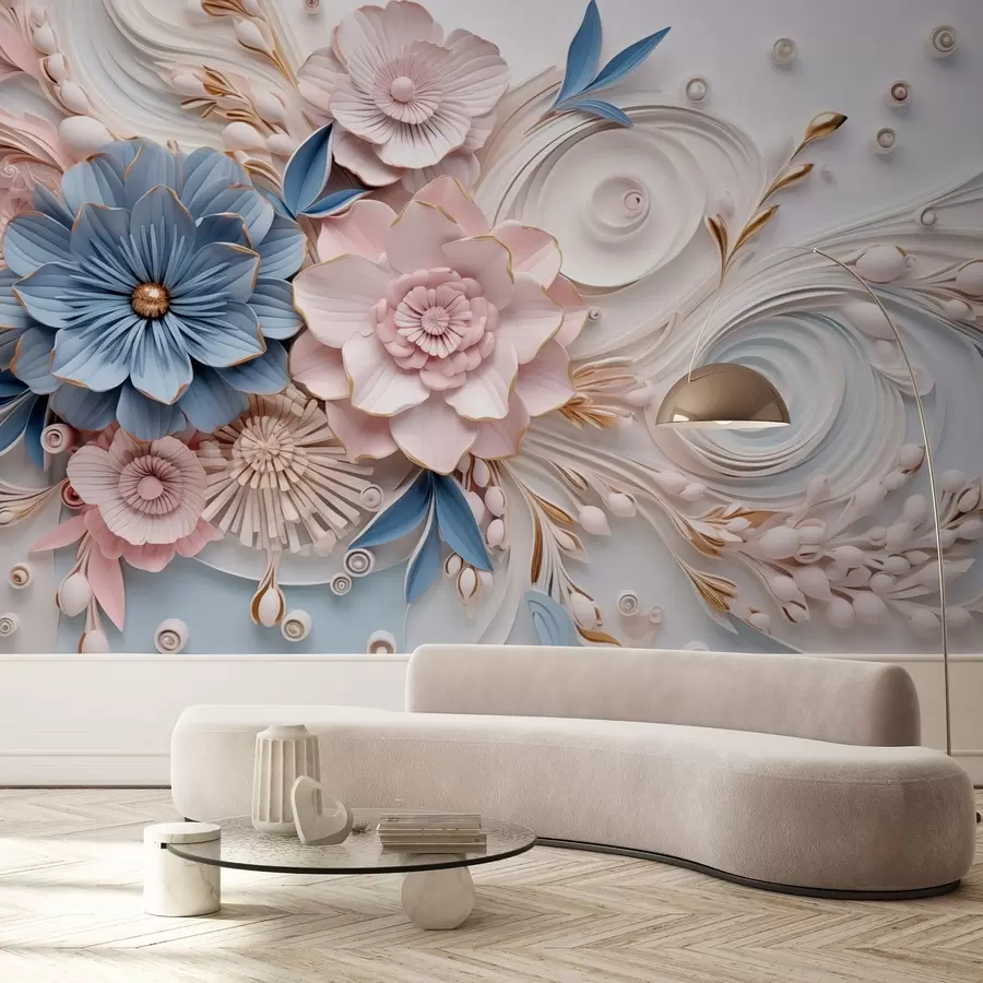 Papel Tapiz Con Flores Papel Tapiz Flores Motivo De Flor De Rosa